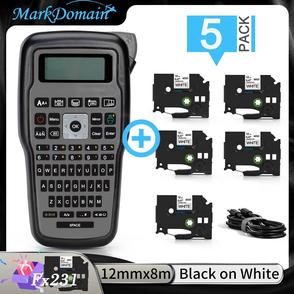 Ручной этикетировочный станок MarkDomain E1000 Pro GY-5PK Black on WH