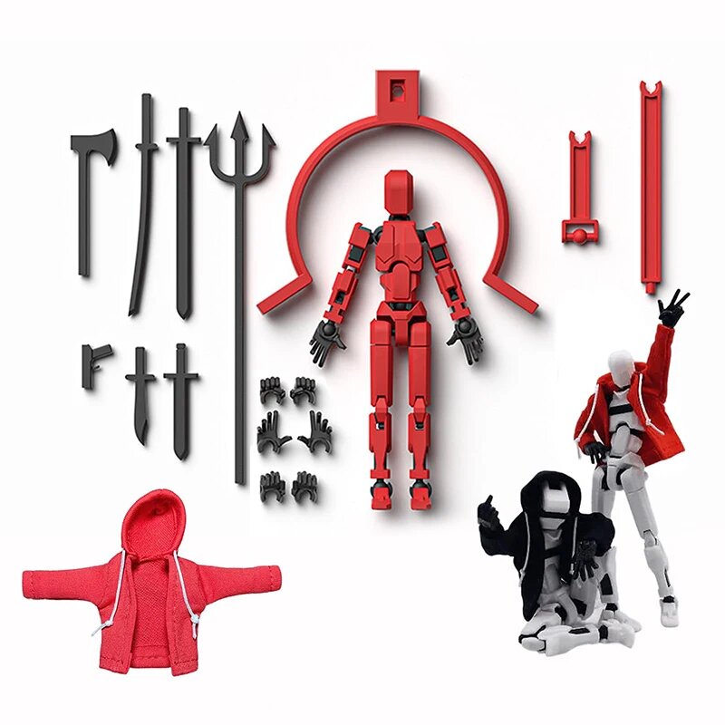 Dummy13 Красный набор фигурок A9 с капюшоном