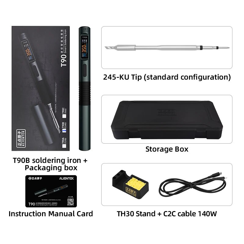 Паяльник ALIENTEK T90B Smart Soldering Iron Kit, 140W