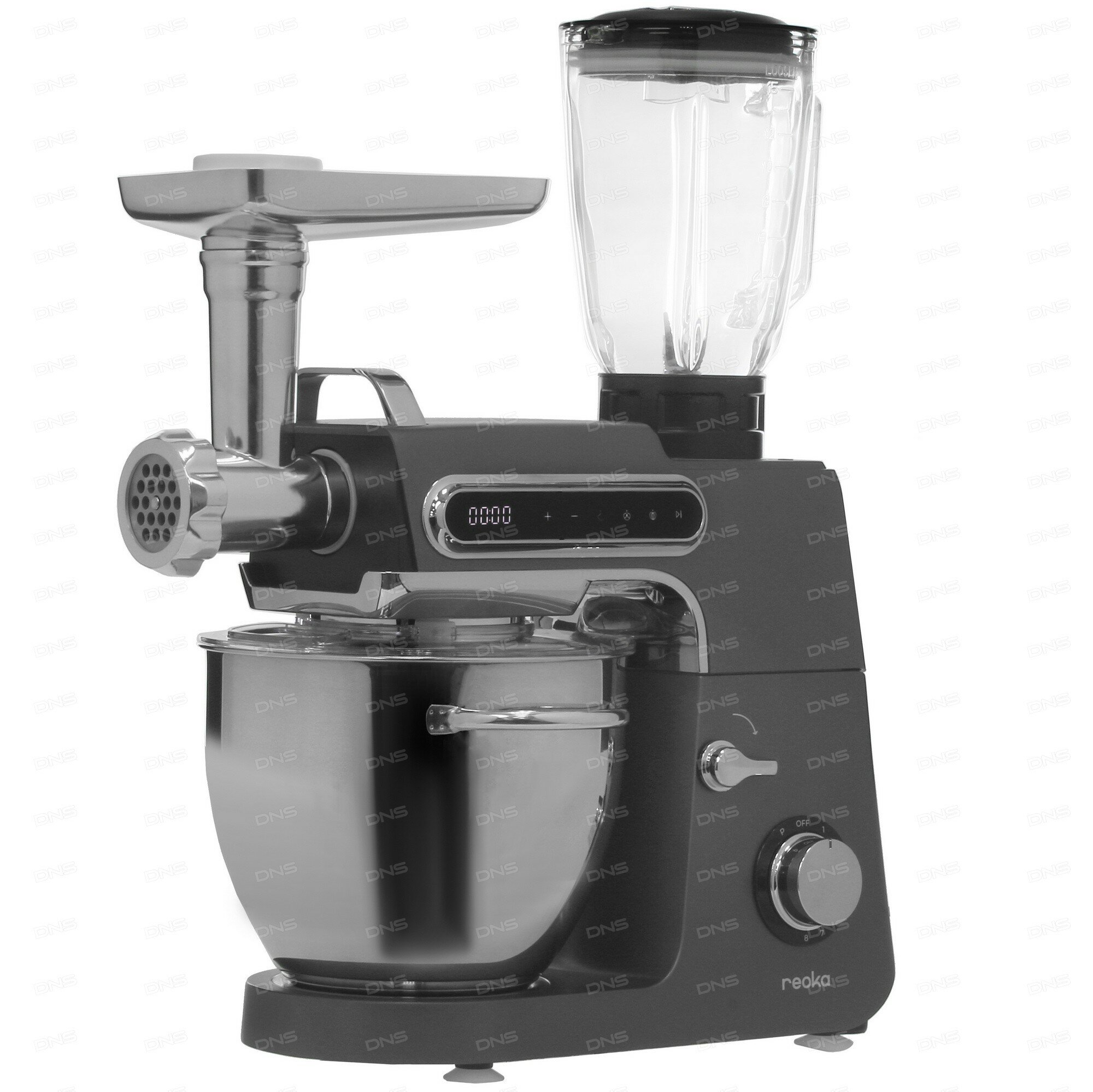 Кухонная машина Reoka RKKM-D1881, 6 л, нержавеющая сталь, металл, сенсорное управление