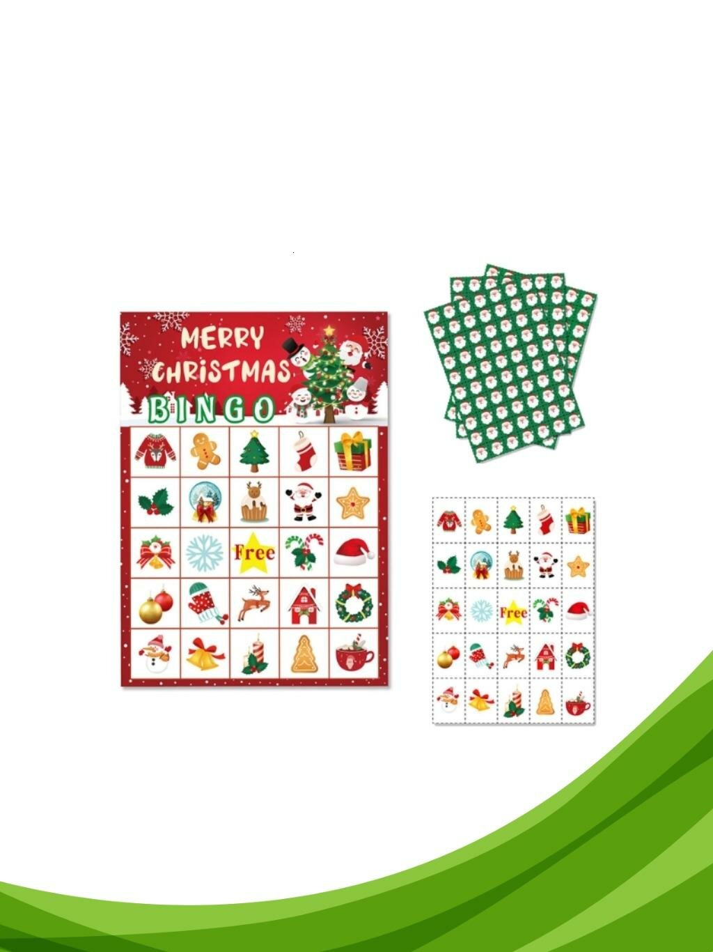 Бумажные карточки для бинго «Рождество», 37 шт.