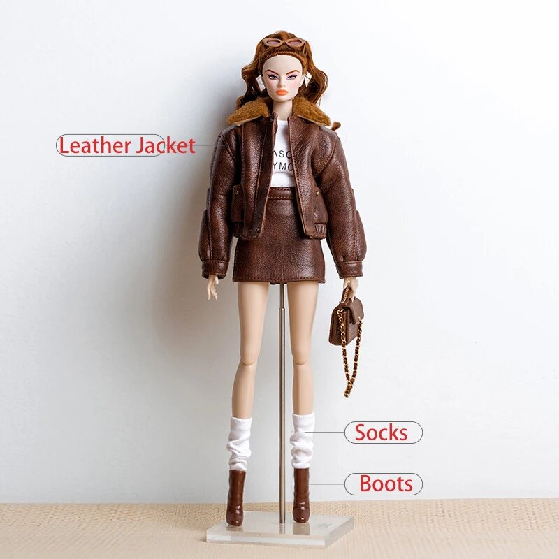 Кукла Babi 1/6, супермодель 32 см, цвет Jacket-Sock-Boots A4