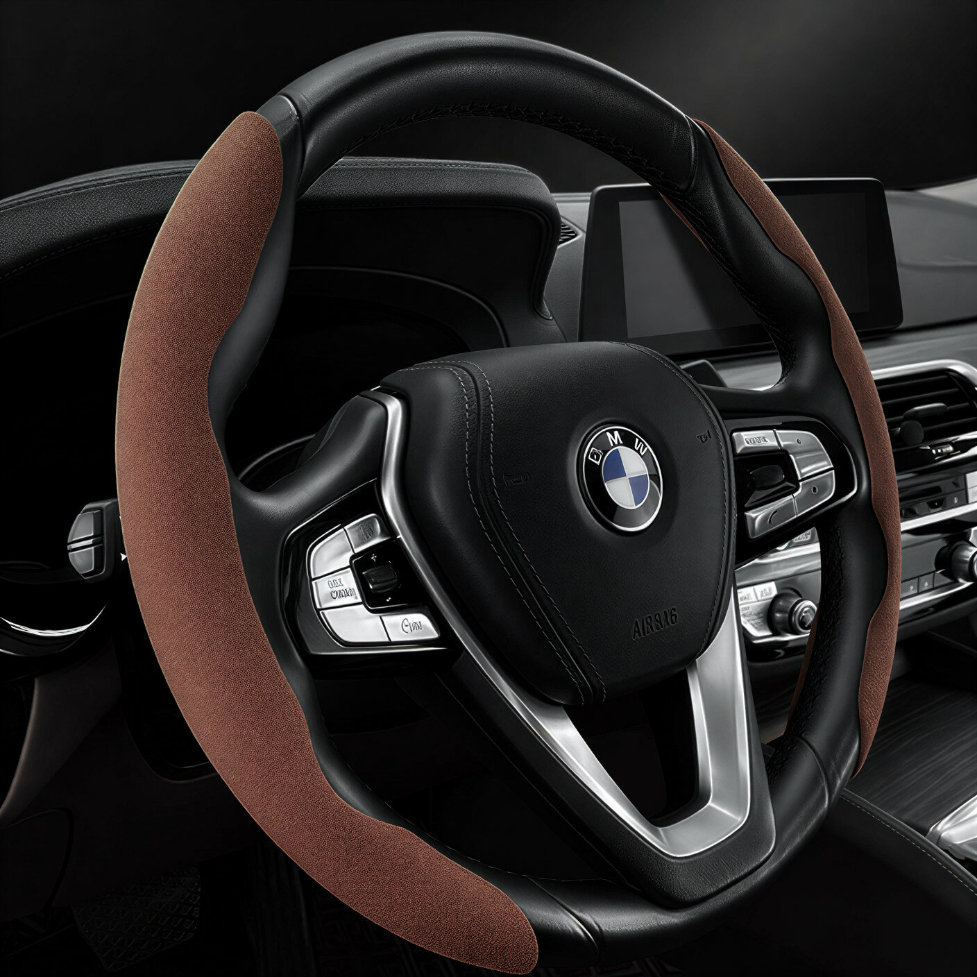 Накладки на руль универсальные, оплетка, чехол, обшивка, коричневый