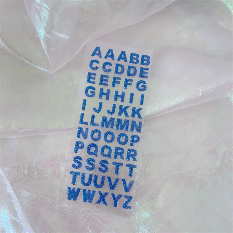Блестящие наклейки с буквами А-Я Синий, Blue
