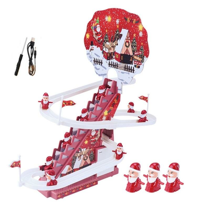 Электрическая музыкальная игрушка «Дед Мороз, поднимающийся по лестнице», Перезаряжаемая версия