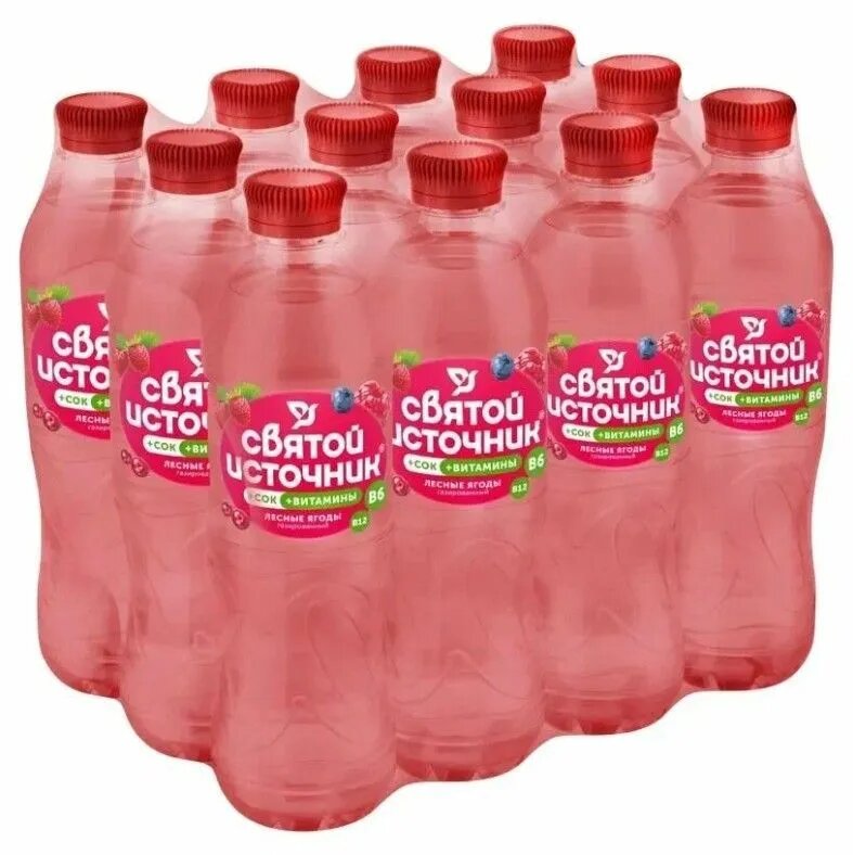 Святой Источник 0,5л.*12шт. Газ Лесные ягоды Святой Источник Вода Россия