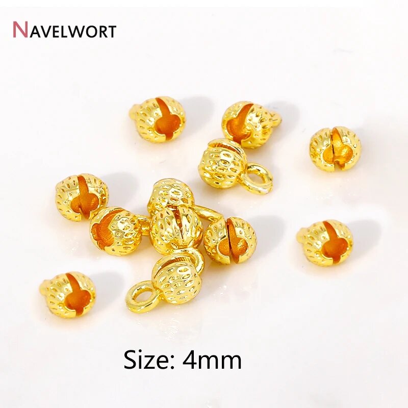 Концевики для бижутерии NAVELWORT, 4 мм, 18K gold plated, желтые