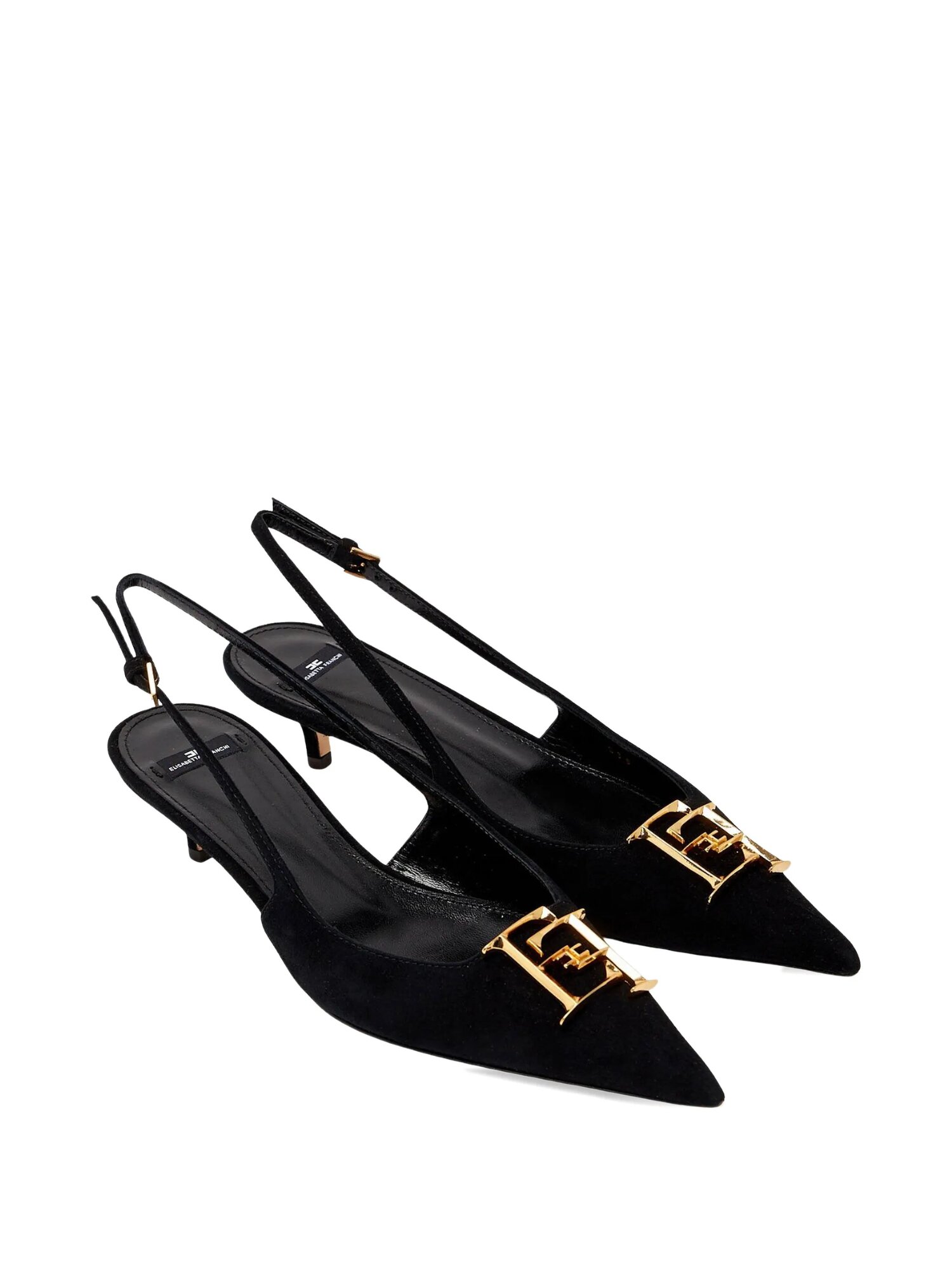 Туфли Elisabetta Franchi Suede slingback pumps, размер 36, black/black — фото 1