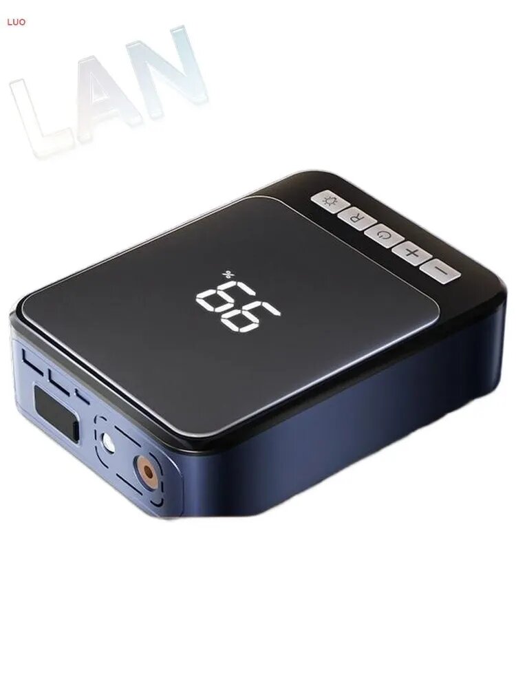 Набор аварийный 4 в 1: компрессор, пусковое устройство, фонарь, Power Bank для авто. Черный