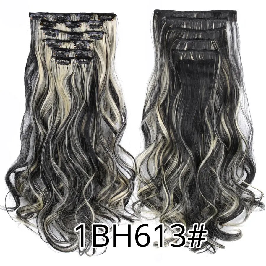 Синтетические локоны на заколках, Цвет: curly 1bh613