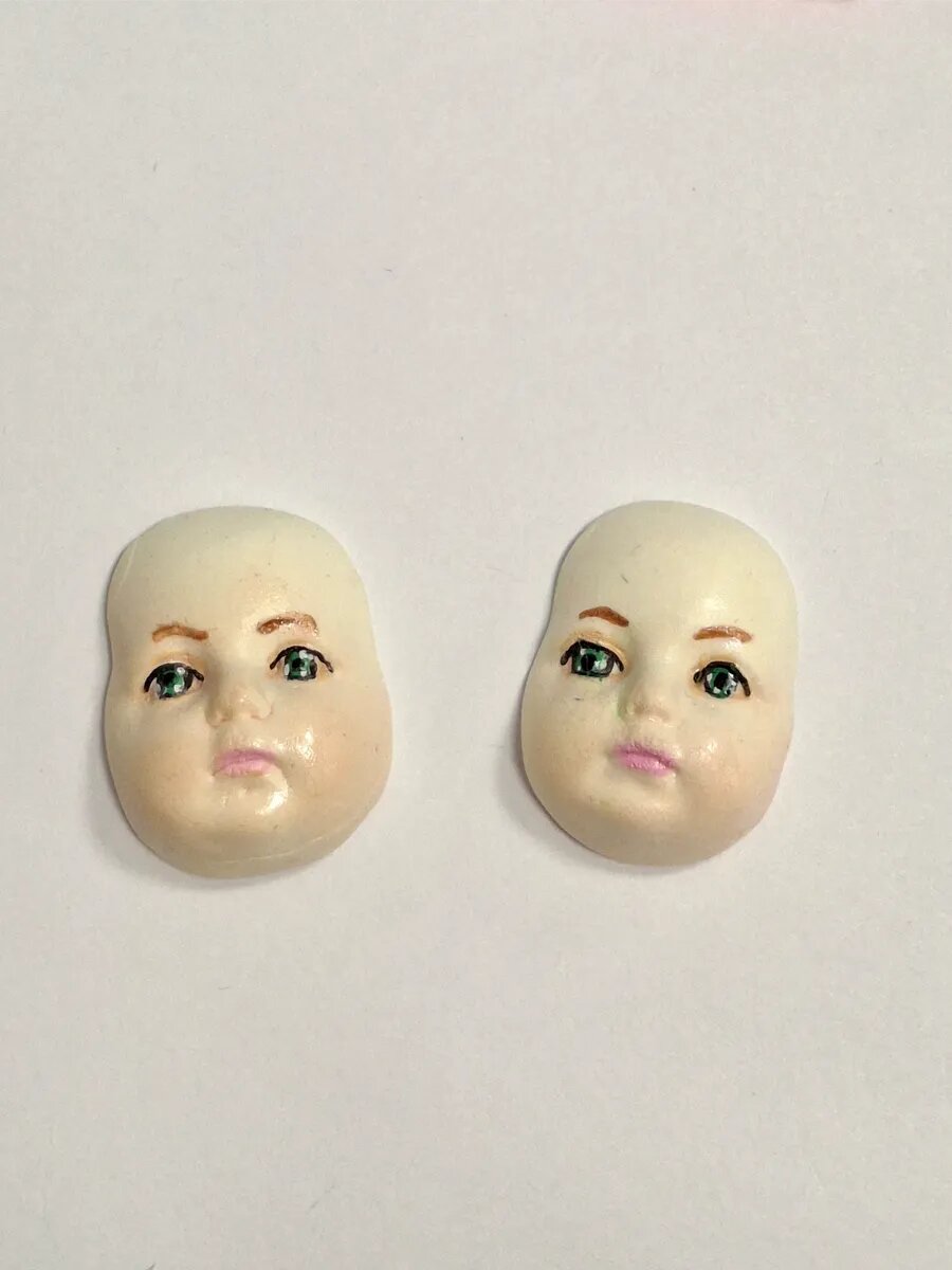 Набор раскрашенных лиц 2 шт для ватных игрушек