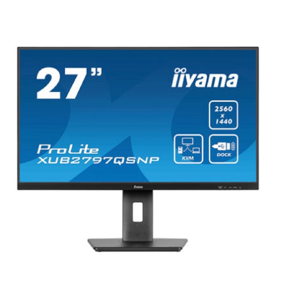 Монитор LCD Iiyama 27" XUB2797QSNP-B1 IPS 2560x1440 100Hz 1ms 300cd 1300:1 HDMI DisplayPort USB-C KVM RJ45 HAS VESA