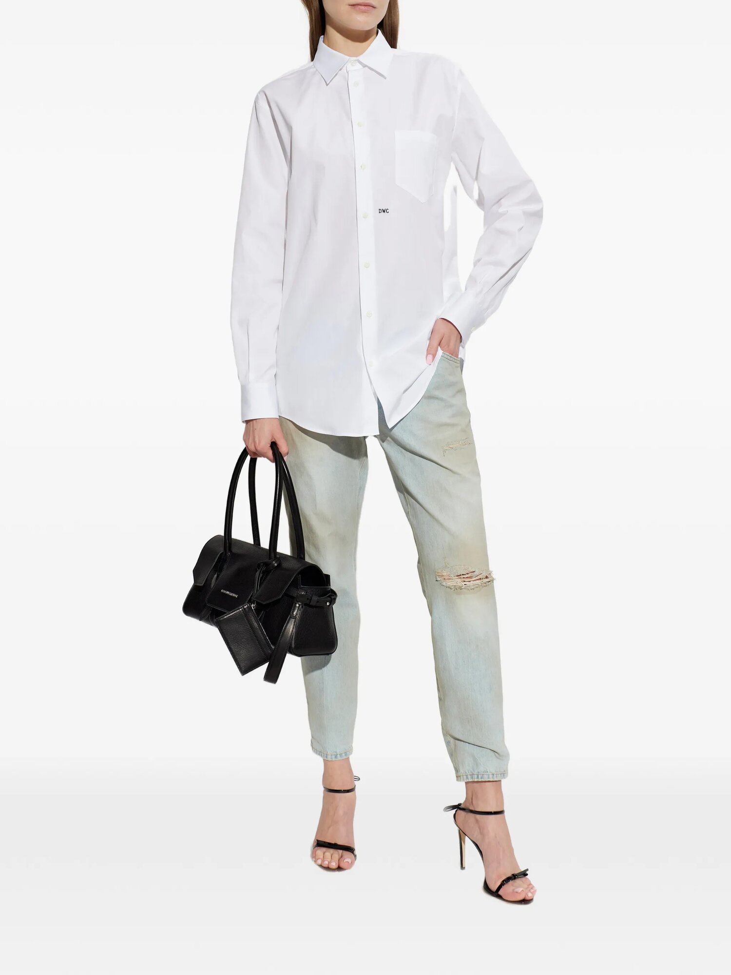 Рубашка DSQUARED2 Pocket shirt, размер 40, белый — фото 1