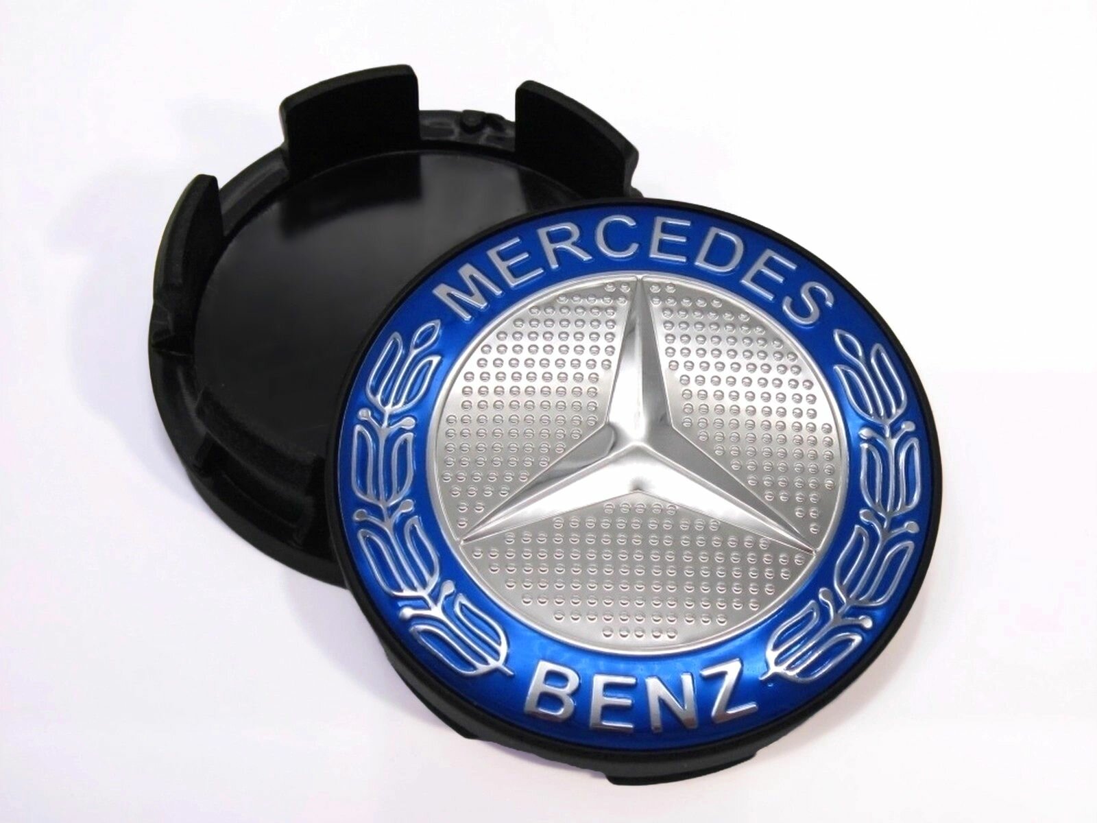 Колпачок, заглушка на литой диск СКАД Mercedes blue 56/51/12 мм, 1 шт.