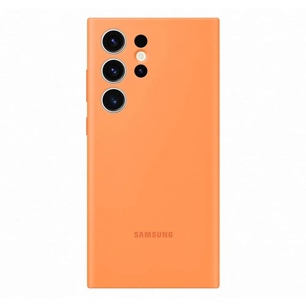 Оригинальный чехол для Samsung Galaxy S23 Ultra, высококачественный мягкий силиконовый чехол Orange