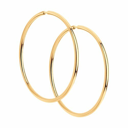 Серьги конго, серебро, 925 проба, золочение