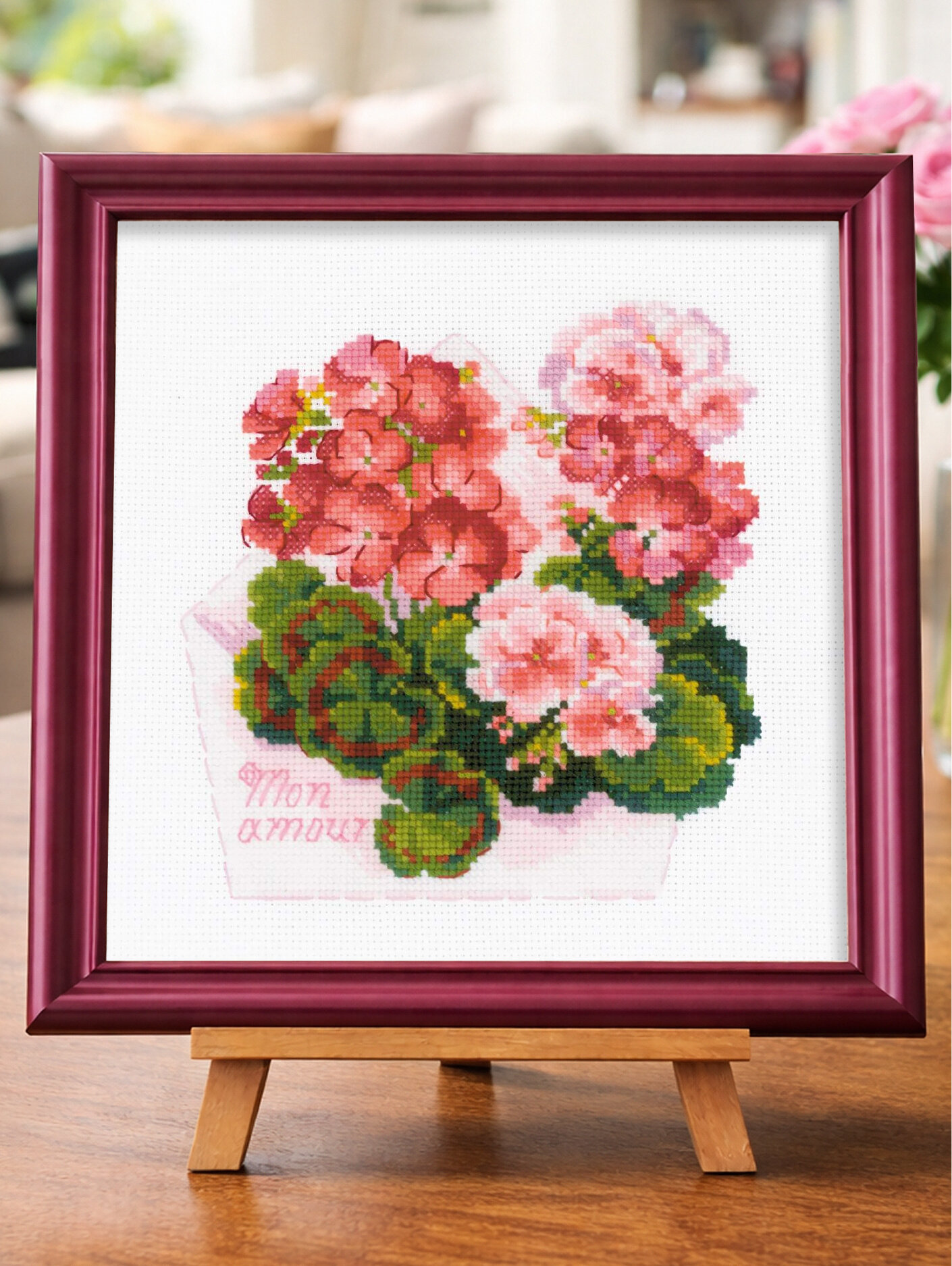 Набор для вышивания крестом Риолис, вышивка крестиком "Mon amour", 20*20см, 1972