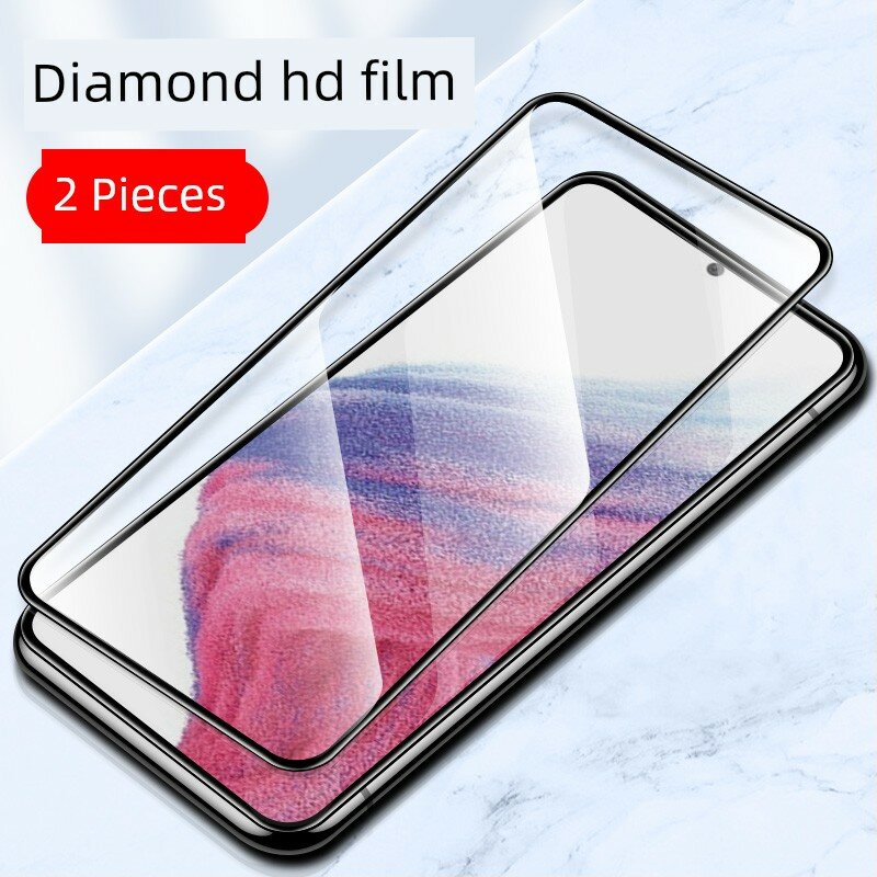 Samsung Galaxy A80 Прозрачная черная алмазная закаленная стеклянная пленка - 2 шт