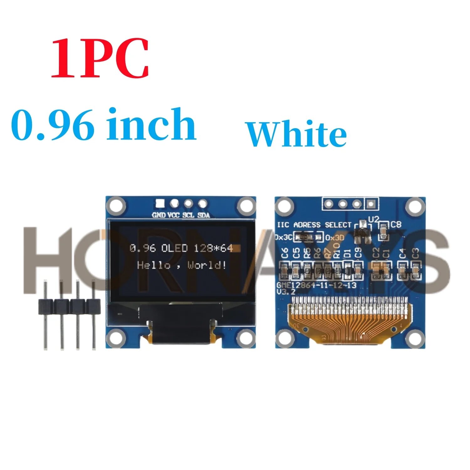 OLED дисплей 0.96" White 1PC