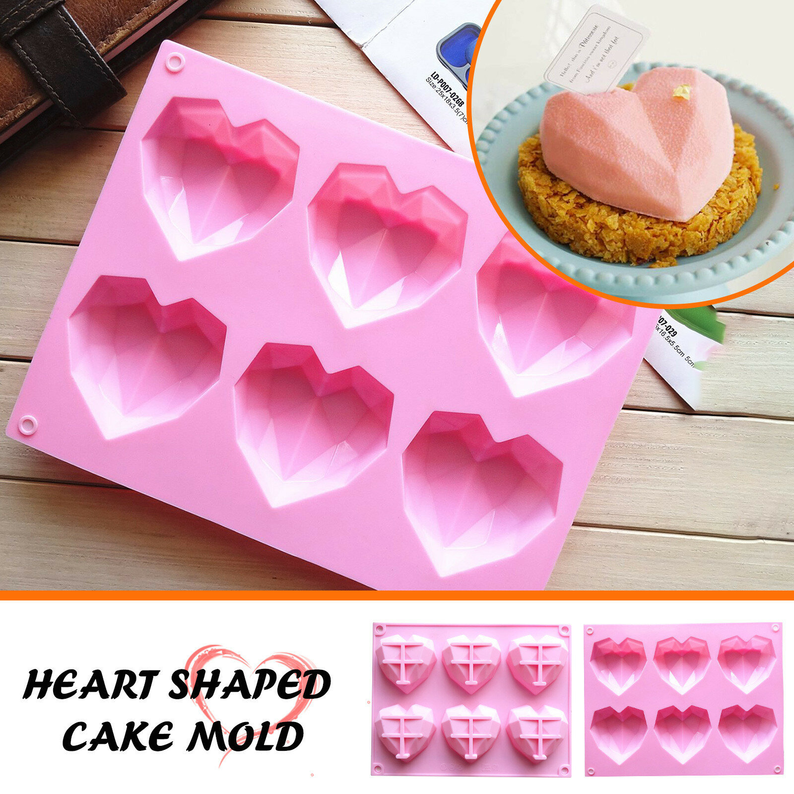 DuangDuang 2PCS Heart-shaped Sphere силиконовая форма для торта кекс шоколадное печенье форма для выпечки