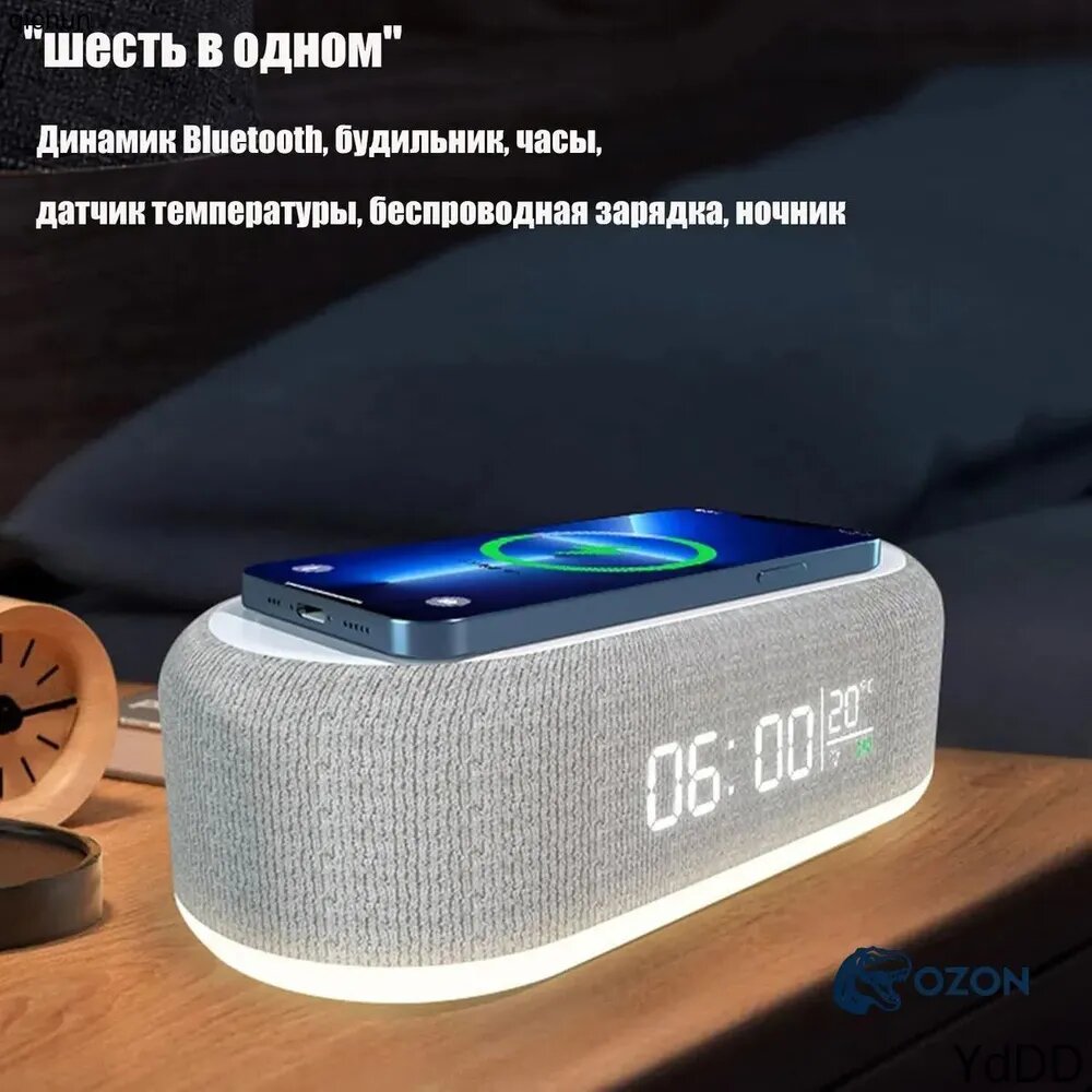 Умная колонка Яндекс Станция Мини с часами с Алисой на YaGPT 6 в 1
