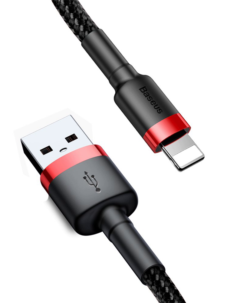 Baseus Кабель Baseus Cafule USB - Lightning 2A 3м черный/красный (CALKLF-R91)