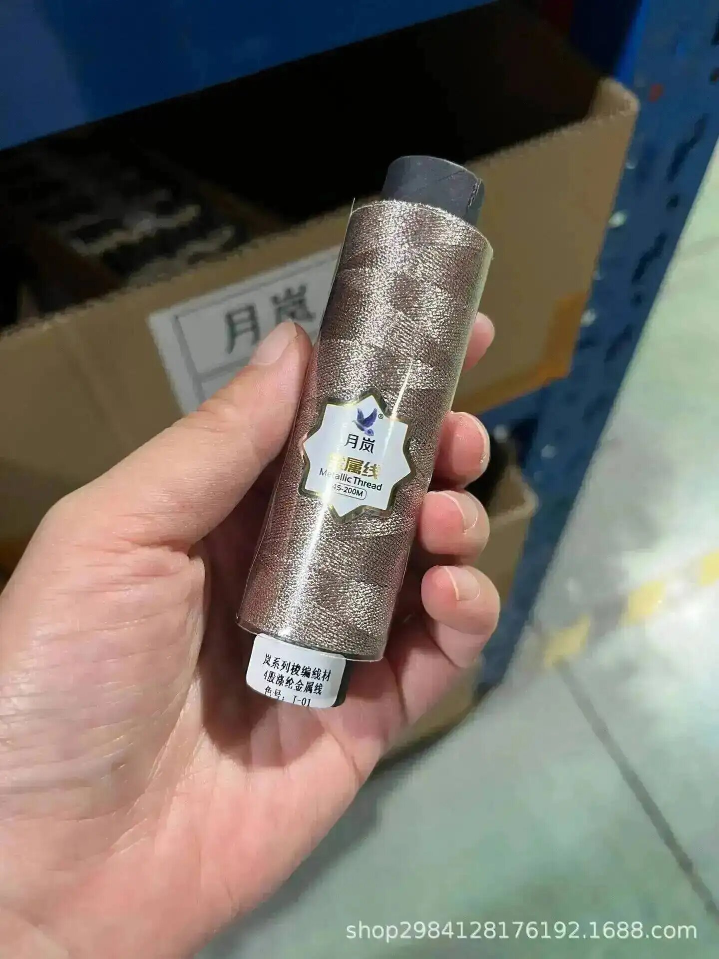 Металлическая нить для рукоделия J-01 Brown, 200 м