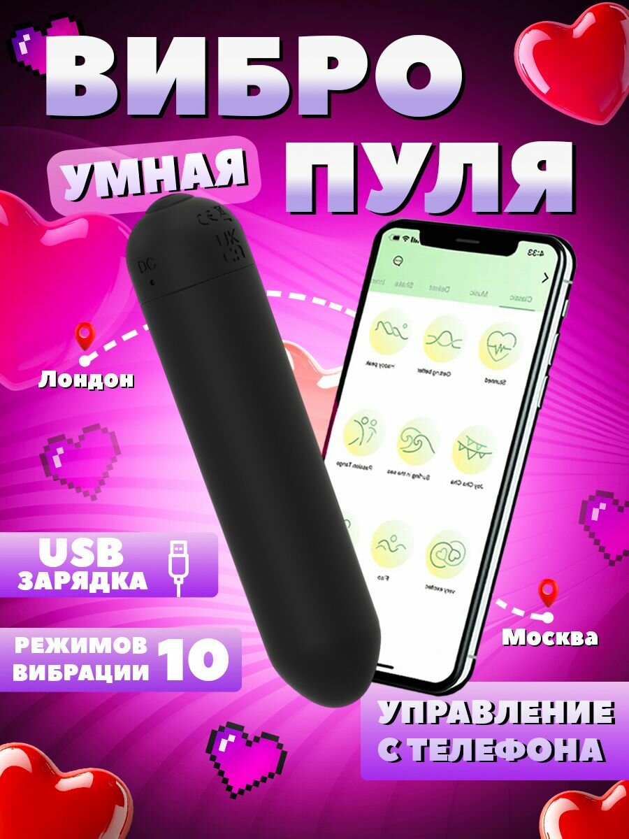 Вибратор мини с приложением Вибропуля женская