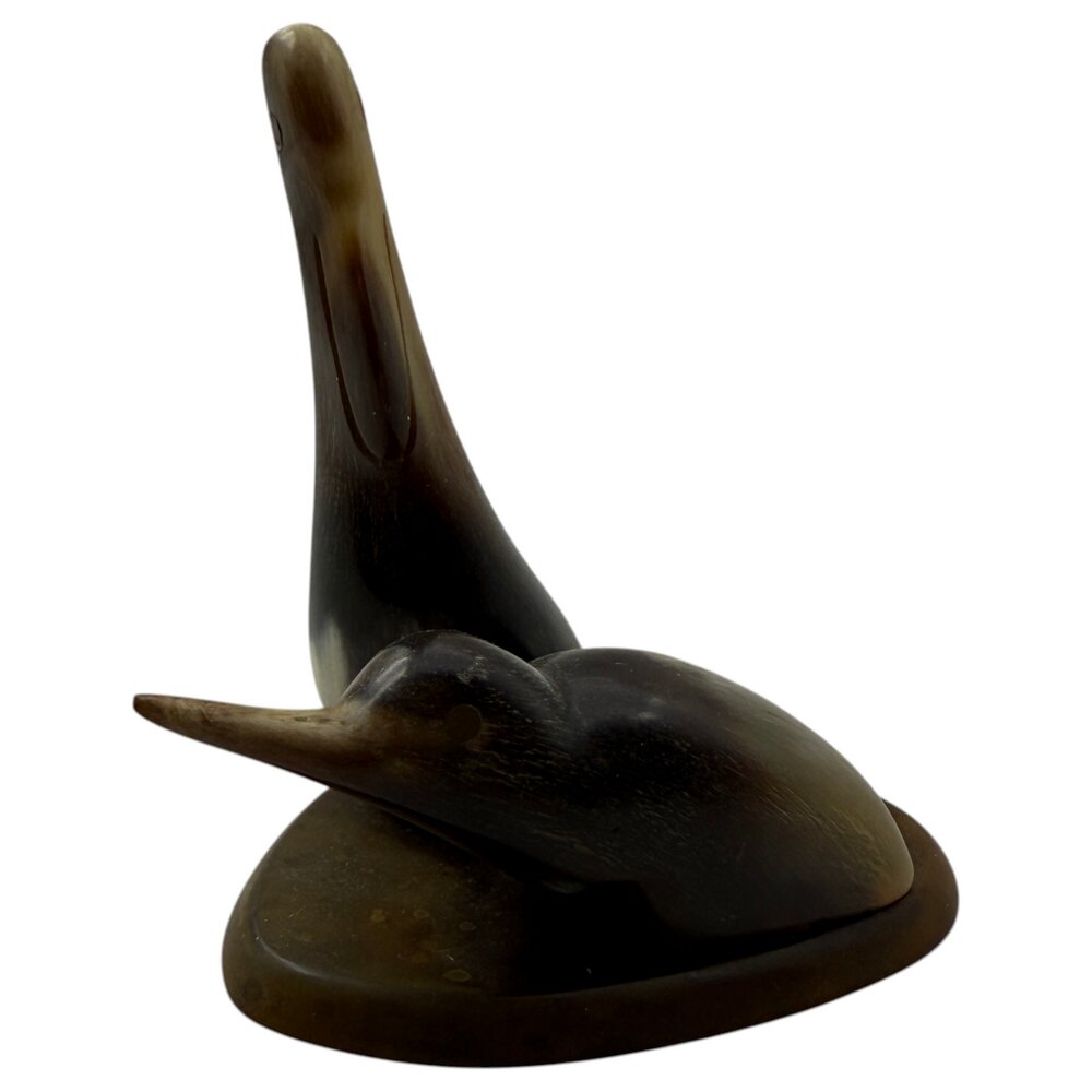 Статуэтка "Пеликан и цапля", рог, 1970-1980 гг. СССР