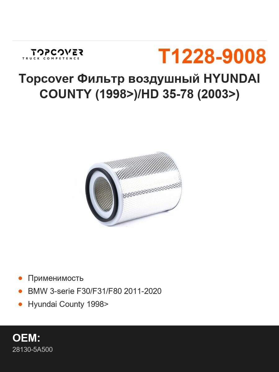 Topcover Фильтр воздушный HYUNDAI COUNTY (1998>)/HD 35-78 (2003>)