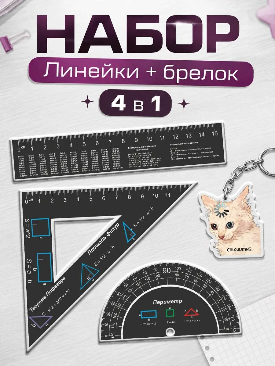Набор линеек для школьника шпаргалки математика