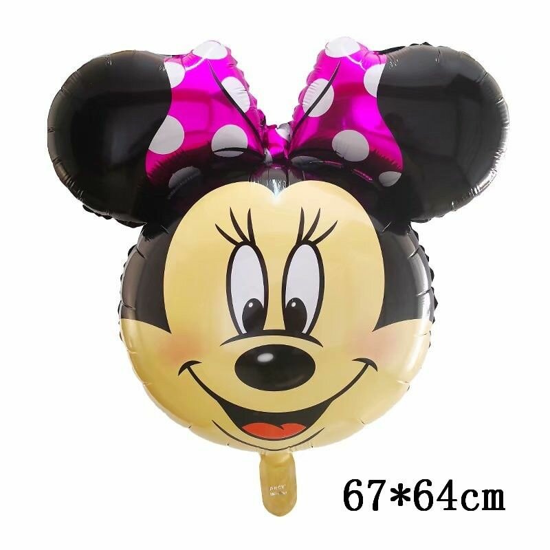 Огромный фольговый шар Mickey Minnie Mouse с бантиком, праздничный декор