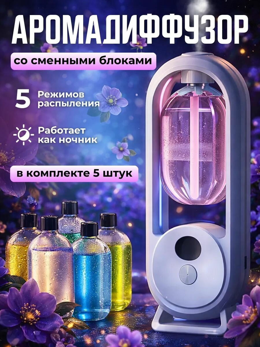 Автоматический ароматизатор-диффузор, полный набор из 6 ароматов для создания уюта дома