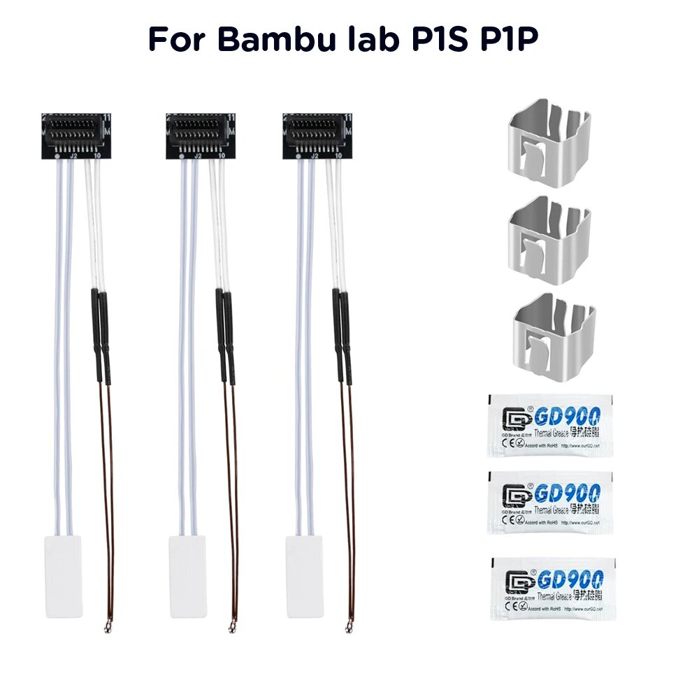 Керамический нагреватель 60 Вт для 3D-принтера Bambu Lab P1P, P1S Белый, 3PC Therm Heater Kit
