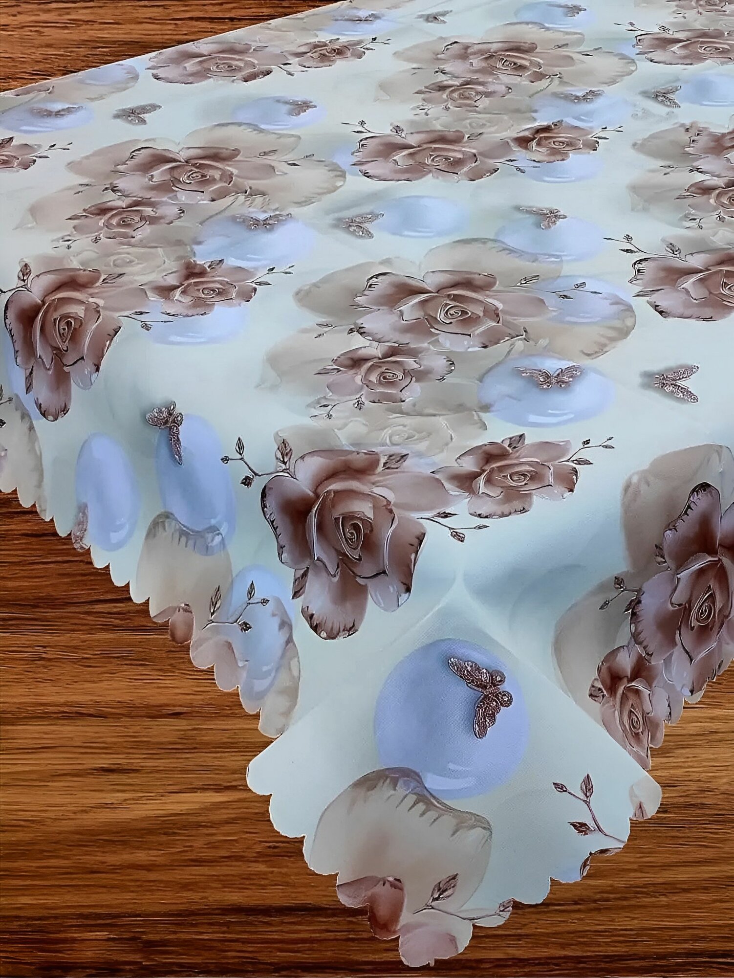 Клеенка на стол на кухню, Laid Table, Скатерть 110х140 тканевая основа, водоотталкивающая праздничная