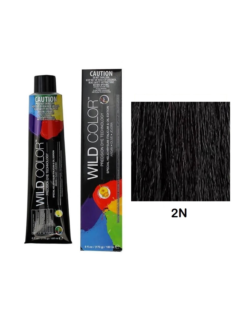Wild Color Стойкая краска для волос 180 мл - Wild Color 2N Очень темный каштановый