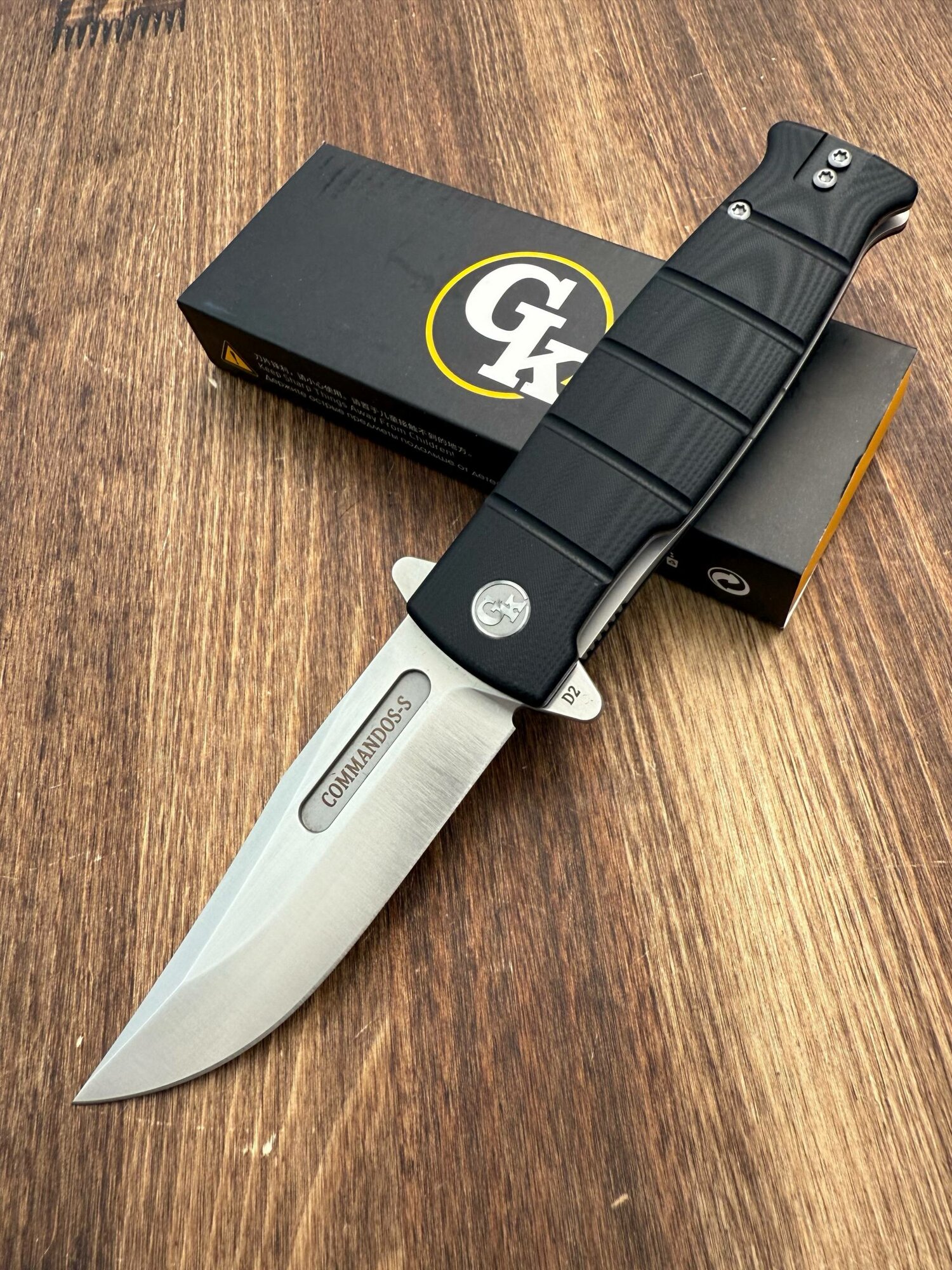 Нож складной Gallery of Knives "Commandos-S", сталь D2, рукоять G10, черный