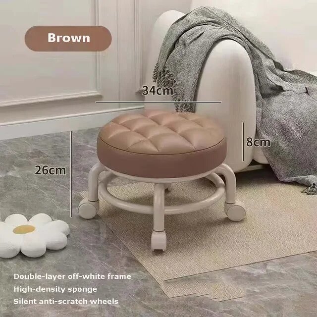 Маленький стул, маленький табурет, универсальный колесный дом, низкий табурет, скамейка на колёсах, маленький круглый табурет, диван, табурет с пластиковой спинкой