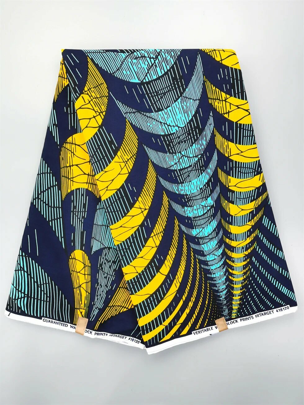 Восковой хлопковый ткань для платья Hollandais Pagne Africa 6 ярдов Бежевый