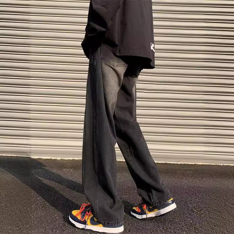 Мужские джинсы ZY в стиле, винтажные, потертые, свободные клеш с эффектом грязи, дизайнерские, удлиненные