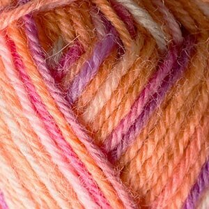 My first Regia /Моя первая Регия/ пряжа Schachenmayr Regia, 4 нитки, MEZ, 9801296 (01814, *, Selina color (цвет Селины), молочный/оранжевый/розовый/серый)