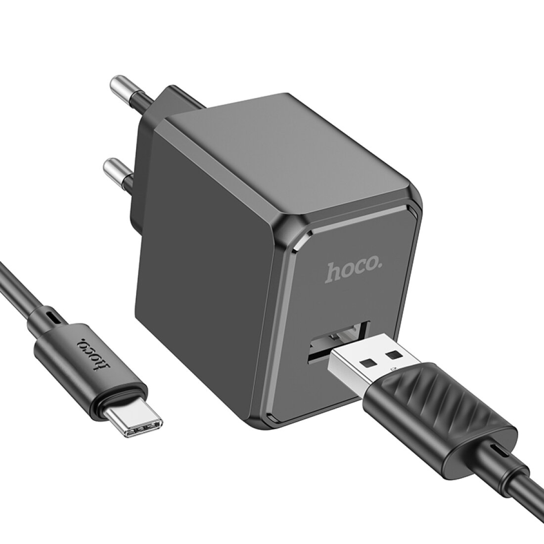 Сетевое зарядное устройство, 1 USB 2.1A (CS11A), HOCO, Type-C, черный