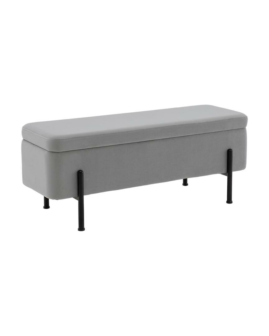 Банкетка Stool Group Банкетка Болейн с ящиком велюр серый черные ножки арт. УТ000040204