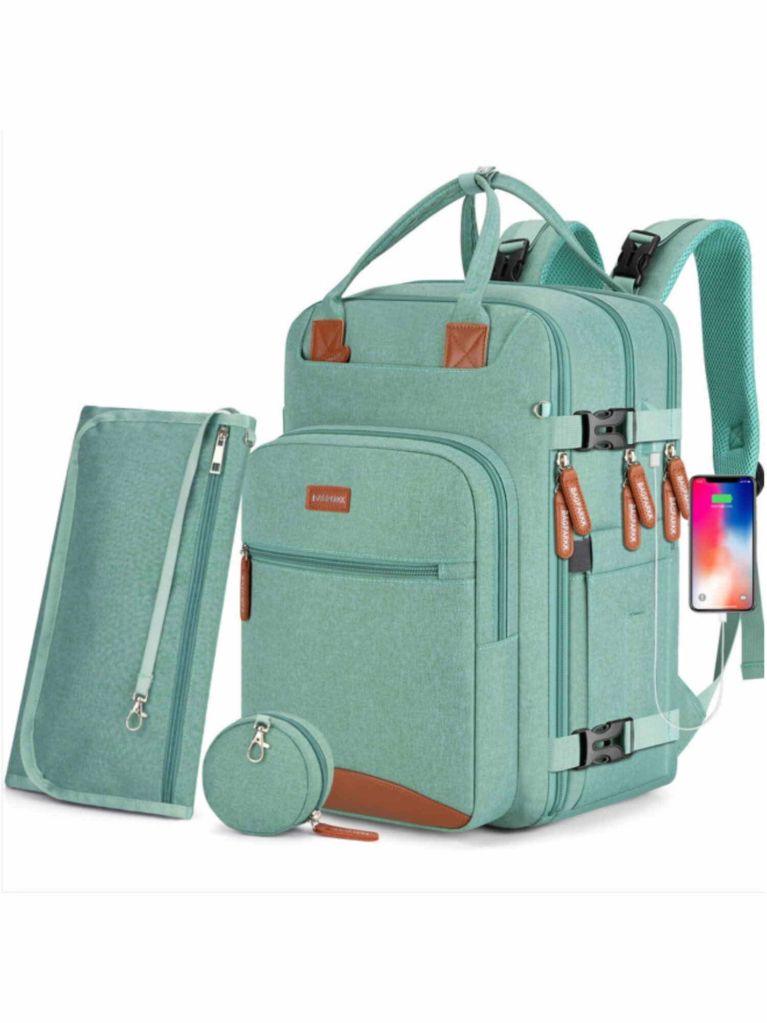 Вкладыш в рюкзак "Водоотталкивающий", 3 отделения, светло-зелёный