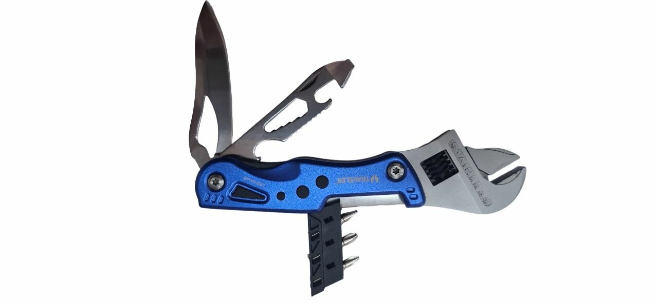 TRAVELER Мультитул Шведский разводной ключ(нож, фонарик). OMS004/DMS004.(Цвет черный, синий)