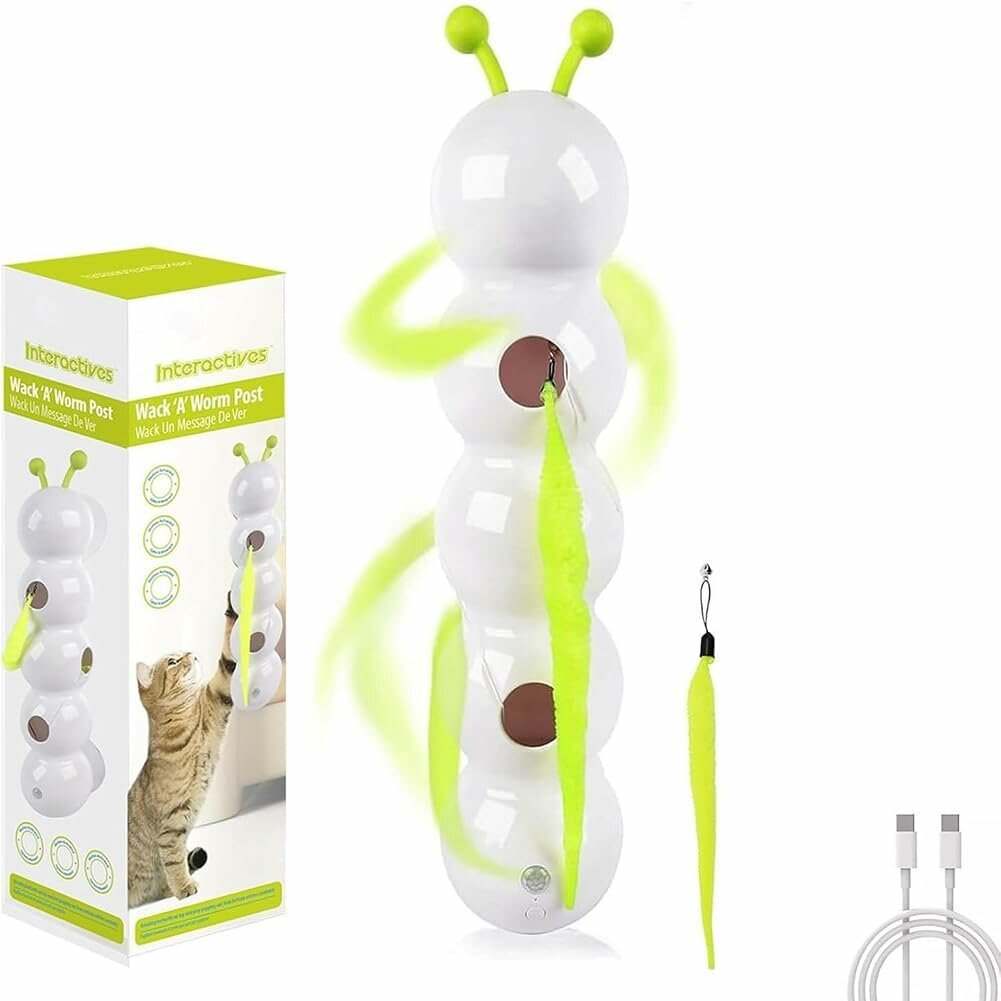 Caterpillar Smart Interactive Cat Toy, Whirlie Smart Motion Cat Toy с червями дизайна для игры и упражнений