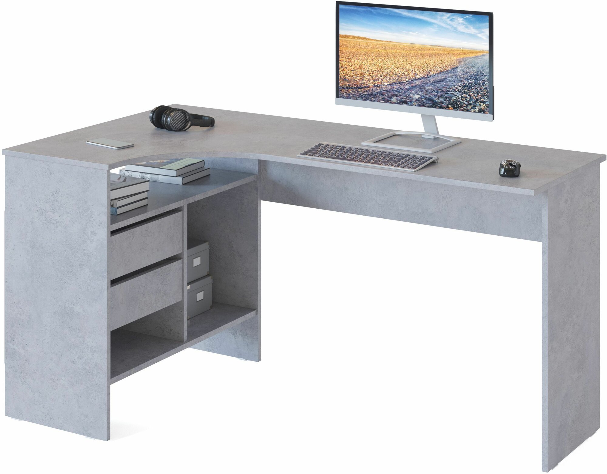 Стол компьютерный сокол СПм-25 145x74x81см, бетон