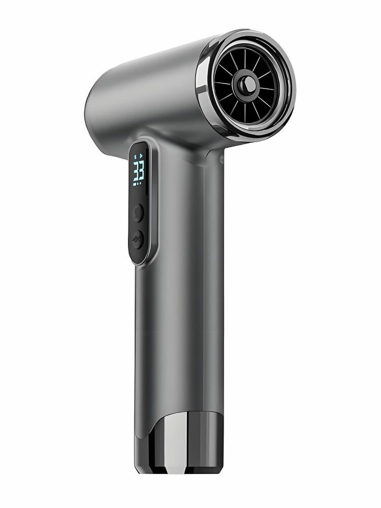 Фен для волос беспроводной，Аккумулятор емкостью 15 600 мАч 200 Вт, скоростей 3, кол-во насадок 1, серый металлик
