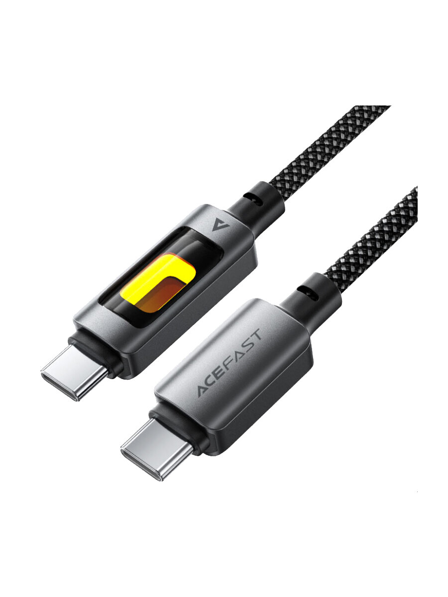 Дата-кабель Type-C универсальный Type-C Acefast C21-03 (3A, 60W, PD, оплетка нейлон, 1.2 м) (черный)