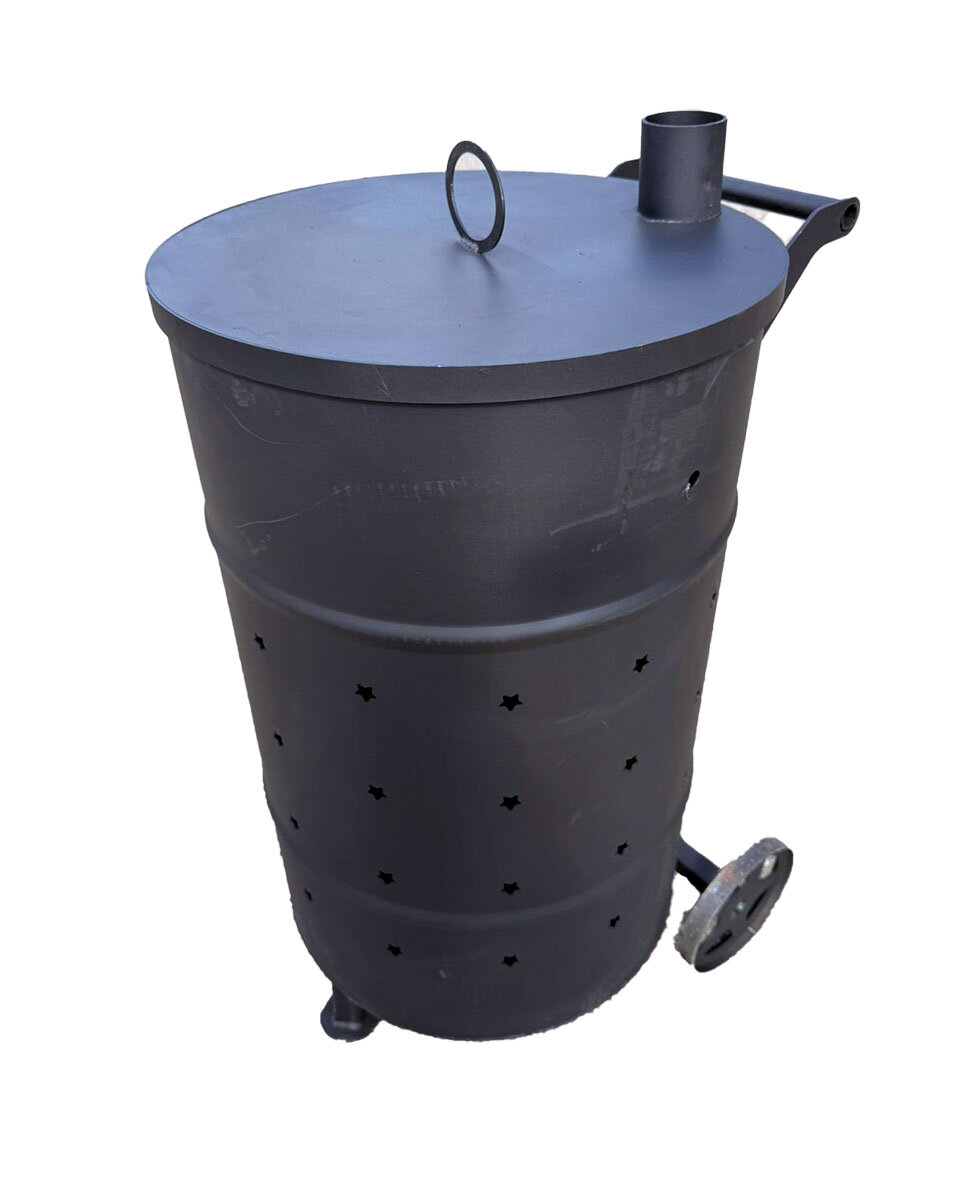 Малая Бочка Для Сжигания Мусора 75 Литров Круглая Металл 1,5 Мм Для Дачи И Сада